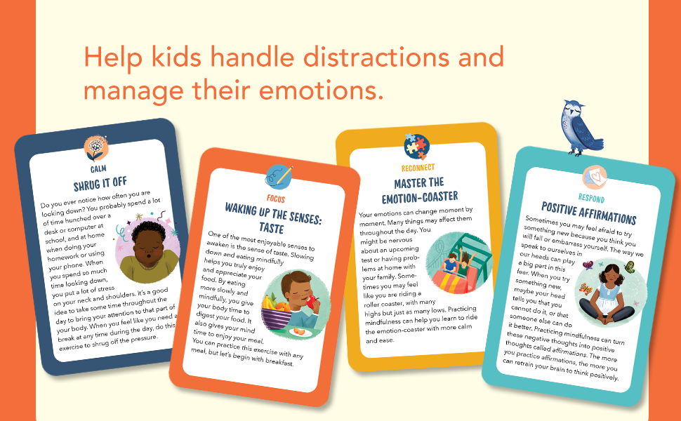 Mindfulness Cards for Kids: 10-Minute Exercises to Feel Calm, Focused ...