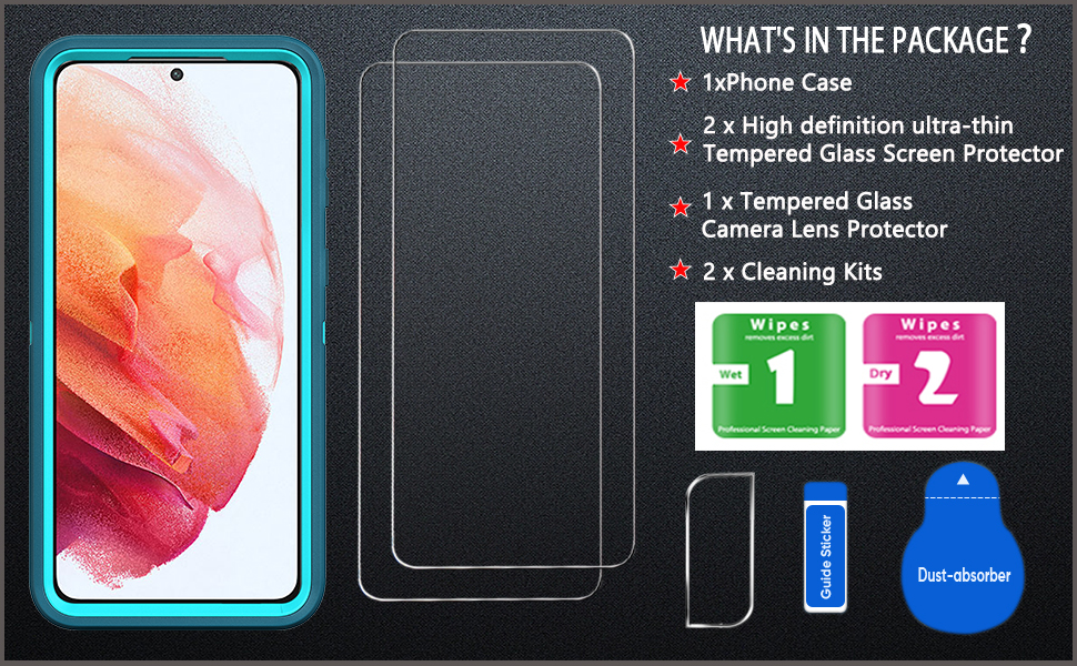 Amazon.com: YKHJKLEC for Samsung Galaxy S21 Case, Military Grade 3 in 1 Heavy Duty Shockproof ...