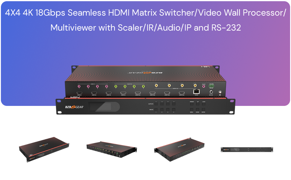 Amazon.com: 4x4 4K UHD Seamless HDMI Matrix Switcher/Video Wall ...