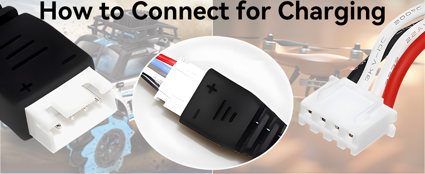 Amazon.com: Tosiicop 11.1V Battery Charger Airsoft - 2A 1500mAh USB Chargers with XH-4P Plug Gel ...