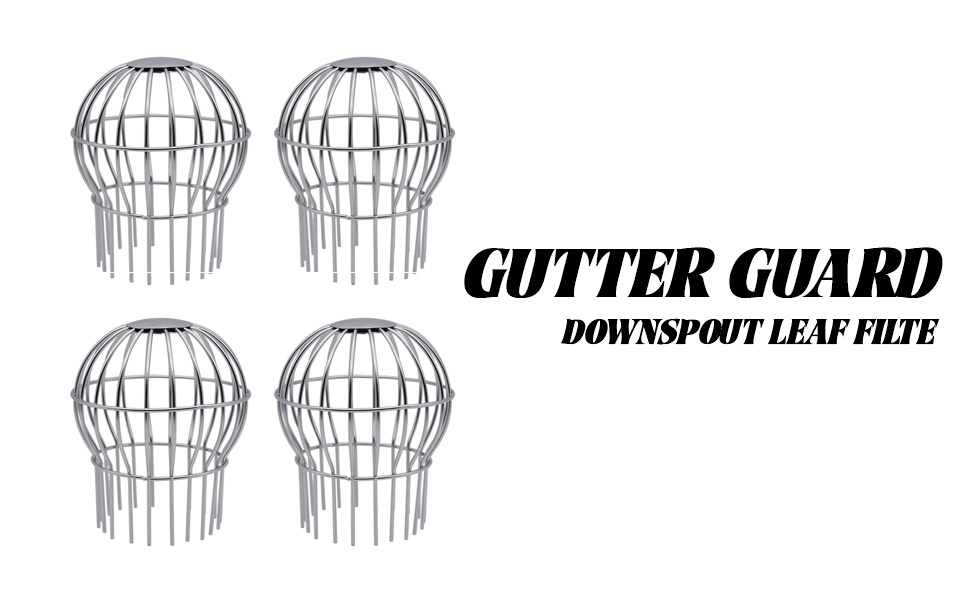 Voittozege 11Pcs 2 Inch Gutter Guard Downspout Leaf Filter Set, 304 ...