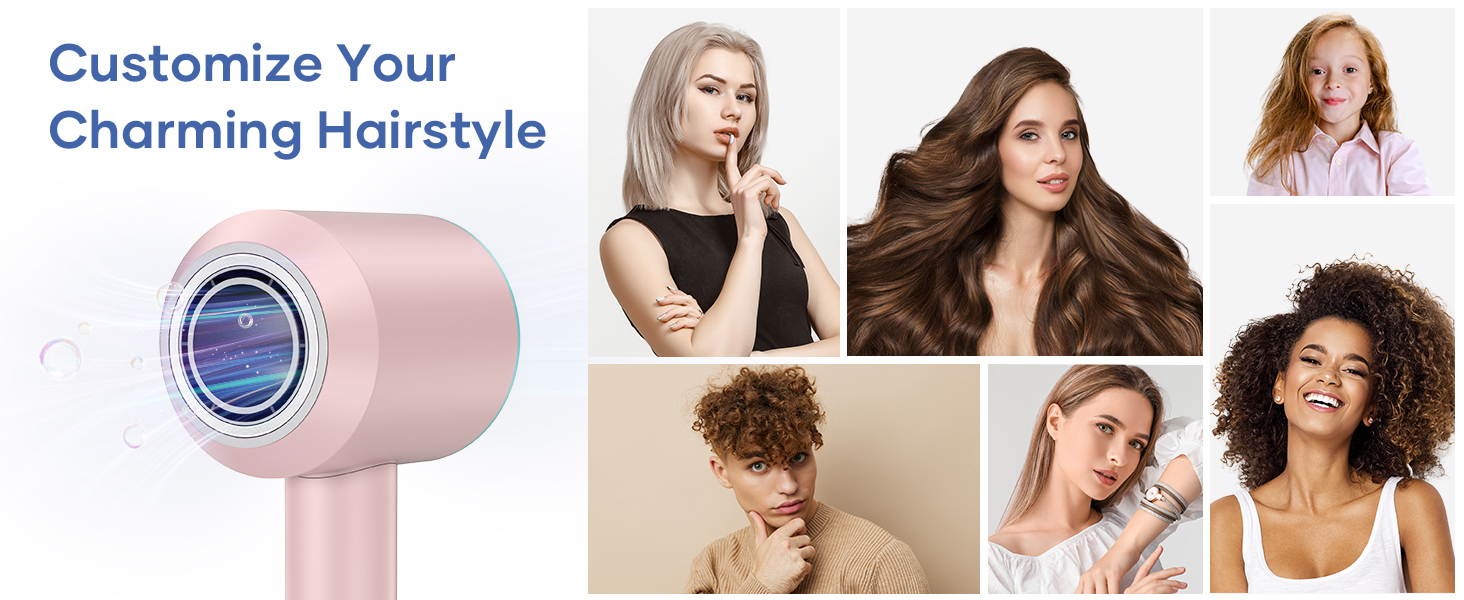 Amazon.com : Fast Drying Hair Dryer,Negative Ionic Blow Dryer with High-Speed 110,000 RPM ...