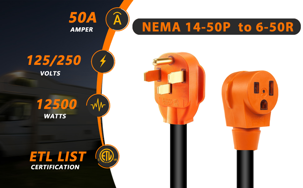 Amazon.com: HOZHEM Welder Adapter Cord NEMA 14-50P to 6-50R, 50 Amp Power Adapter Cord for ...