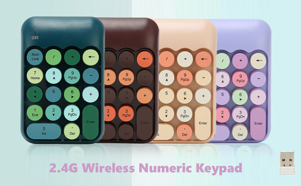 Amazon.com: 2.4Ghz Numeric Keypad, 18 Keys Mini Numeric Keypad, Vintage ...