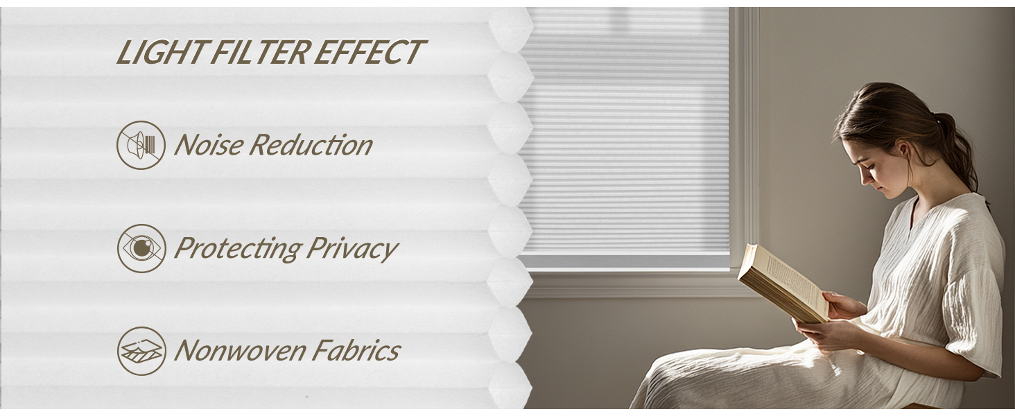 Amazon.com: Boolegon Day and Night Cellular Shades No Tools No Drill ...