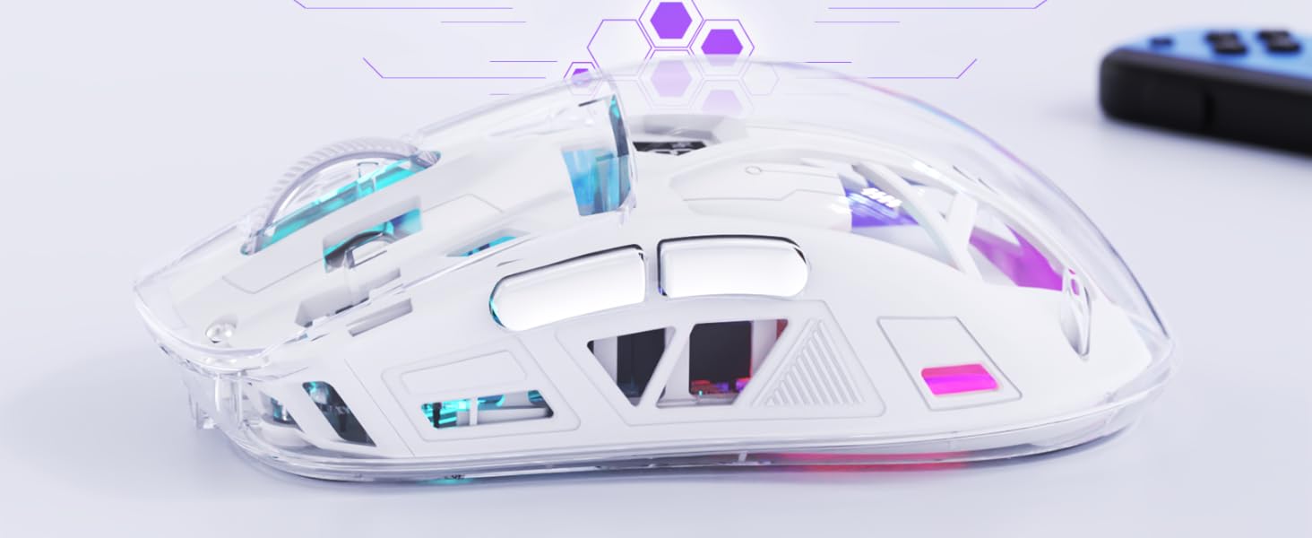 FREEWOLF A2 Wireless Gaming Mouse, Dual Mode 2.4G/Bluetooth PC Gaming Mice, Ergonomic RGB Mouse ...