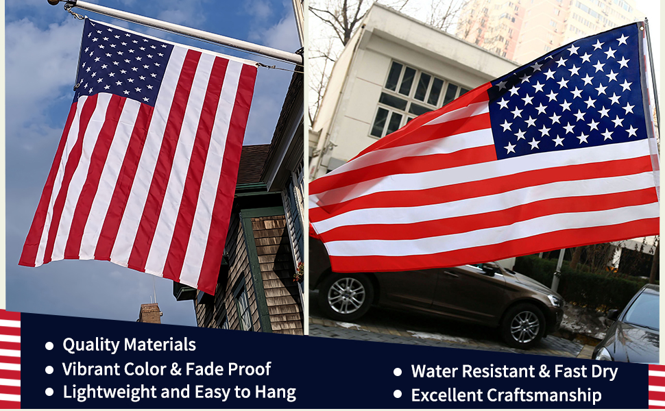 Amazon.com : CASTDREAM American US Flag 3x5, 2 Pack Vibrant Color & Fade Resistant US Flags for ...
