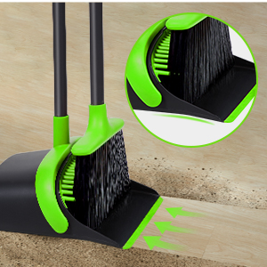 Besen und Kehrschaufel Set, verlängerbarer Besen mit Stiel, Kehrschaufel Set mit Kammzähne ...