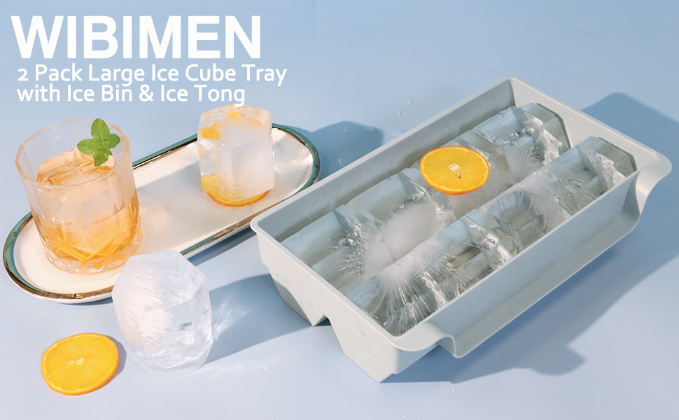 Amazon.com: WIBIMEN Large Ice Cube Tray, 2.2 INCH Hexagon Ice Molds, 2 Pack Whiskey Ice Mold ...