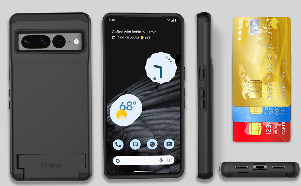 Amazon.com: Teelevo Dual Layer Wallet Case for Google Pixel 7 Pro (2022), Protective Case with 3 ...