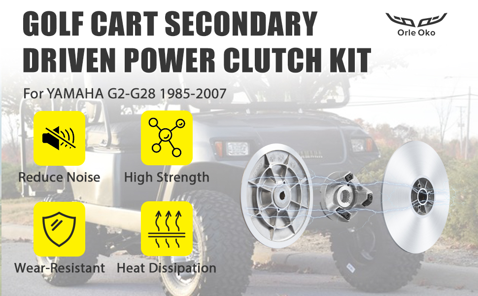 Amazon.com: Orle Oko Golf Cart Secondary Driven Clutch Kit with Heavy ...
