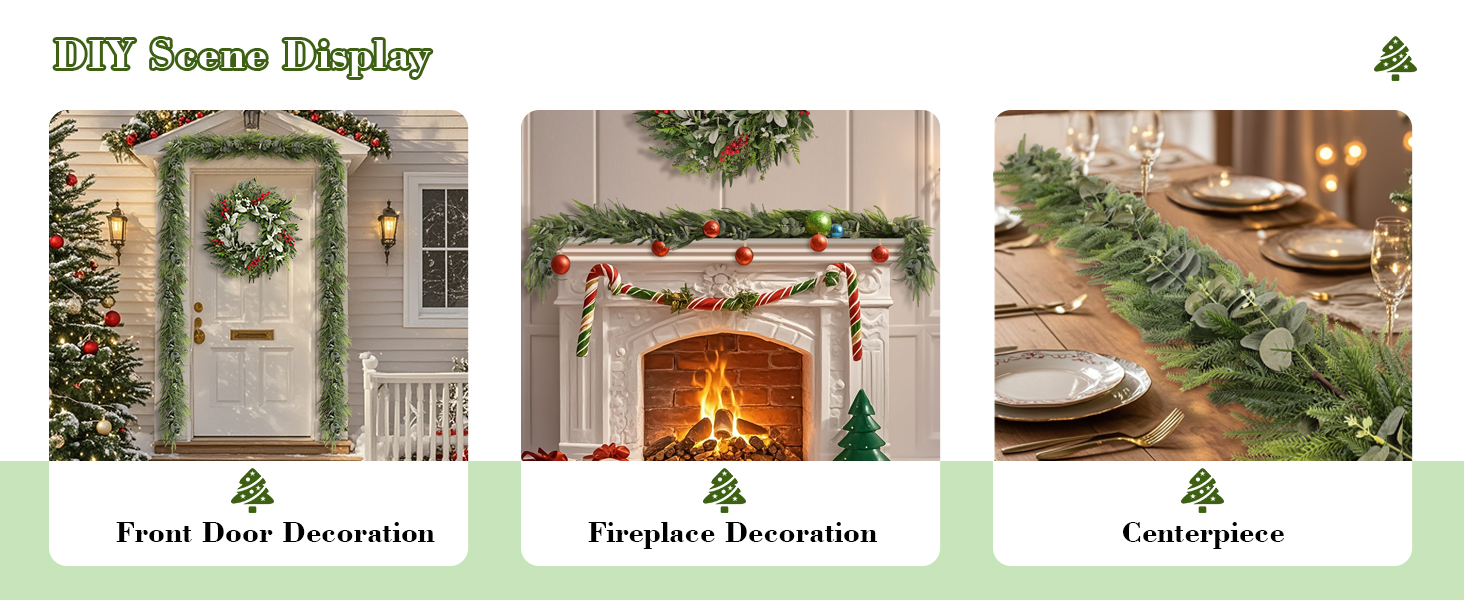 Amazon.com: 6ft Real Touch Christmas Garland with Eucalyptus and Norfolk Pine – Artificial ...