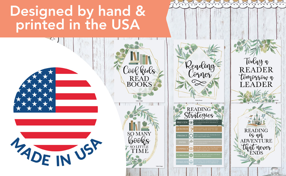 Amazon.com : Hadley Designs 6 Motivational Reading Strategies Posters ...