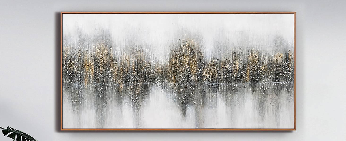 Amazon.com: Abstract Wall Art Small Size Framed Home Artwork Decor Modern Minimalist Canvas ...