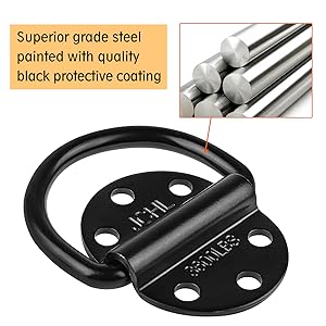 Amazon.com: JCHL D-Rings Tie Downs Anchors Heavy Duty Steel 3600 Pound Capacity Lashing Rings ...