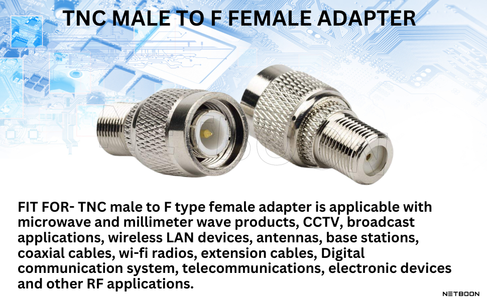 NETBOON TNC Male to F Type Female Adapter TNC Type to F Type Coax Converter (5) : Amazon.in ...