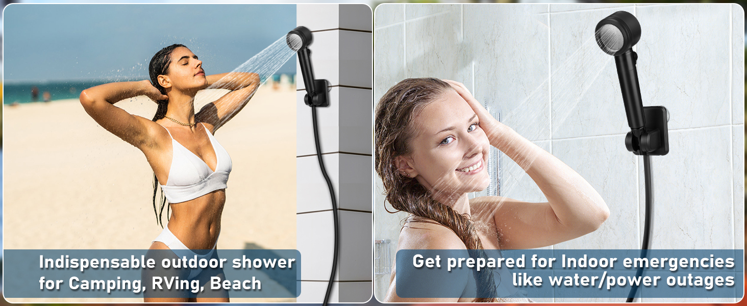 Portable Shower for Camping, [Upgraded] Spopal 8000mAh Rechargeable Camping Shower with 5 ...