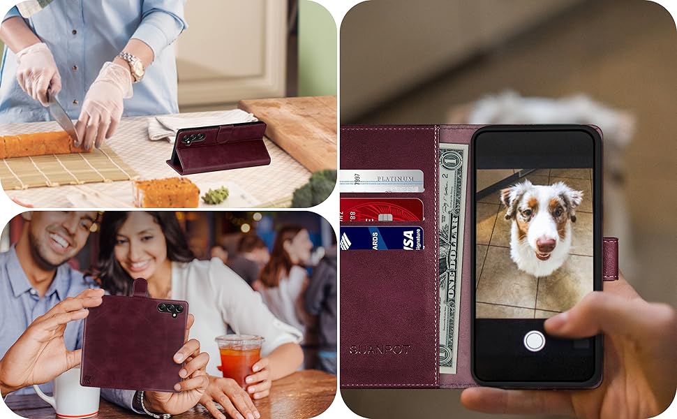 Amazon.com: SUANPOT for Samsung Galaxy S24 Ultra Wallet case with RFID Blocking Credit Card ...