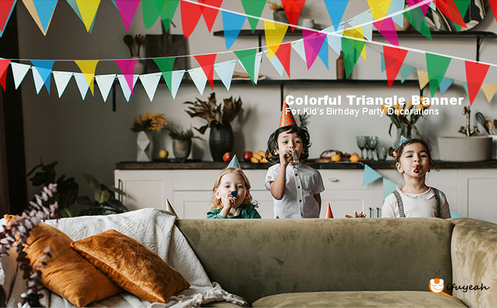 Amazon.com: 300PCS Rainbow Pennant Banner Colorful Triangle Flags ...