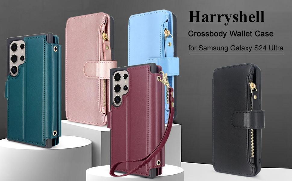 Amazon.com: Harryshell Crossbody for Samsung Galaxy S24 Ultra 5G Case Wallet [8 Card Slots] with ...