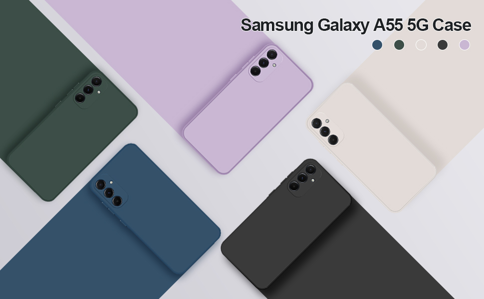 Amazon.com: GiiYoon Silicone Case Compatible with Samsung Galaxy A55 5G, Full Body Silky Soft ...