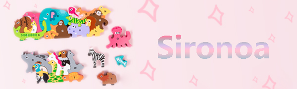 Amazon | Sironoa 木製パズル 知育玩具 組み合わせ モンテッソーリ パズル 2歳 3歳 子供 女の子 男の子 動物 木のおもちゃ 積み木 立体 形合わせ 型はめパズル はめ込み ...