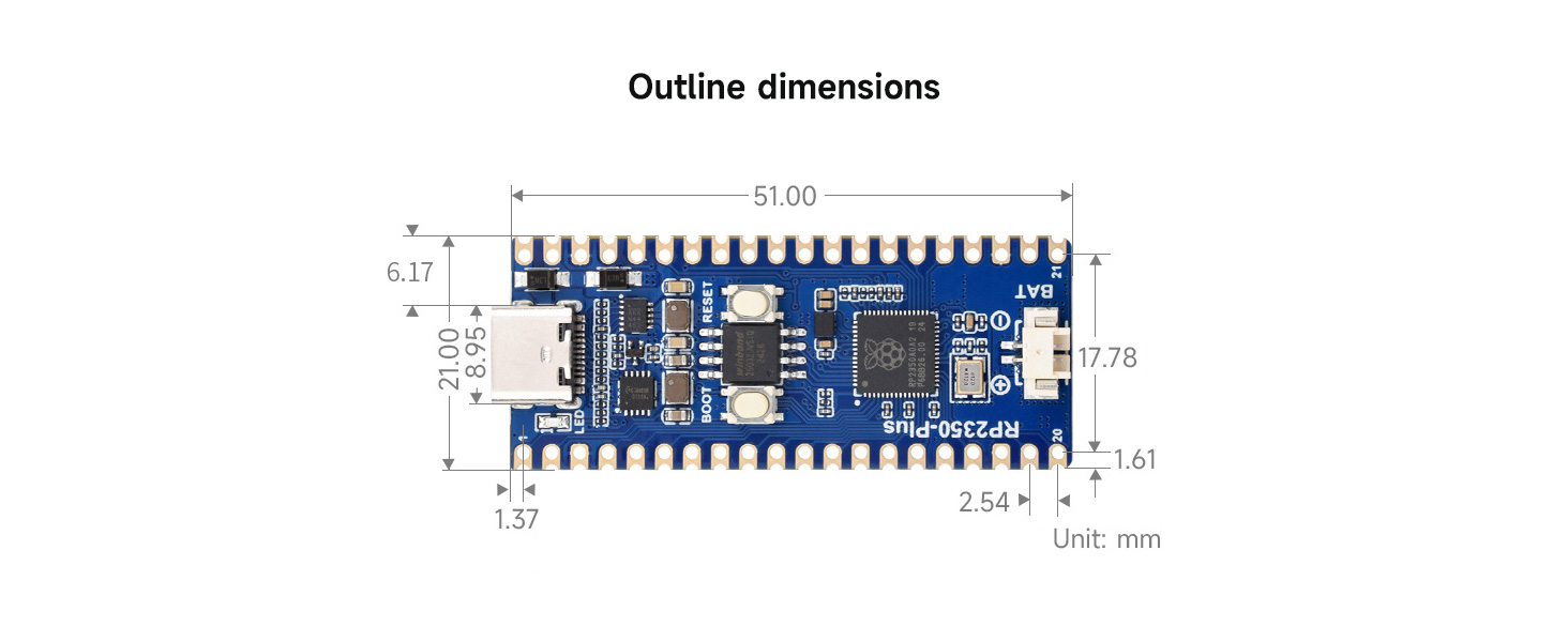 Amazon.com: waveshare RP2350-Plus Development Board, A Low-Cost, High-Performance Pico-Like MCU ...
