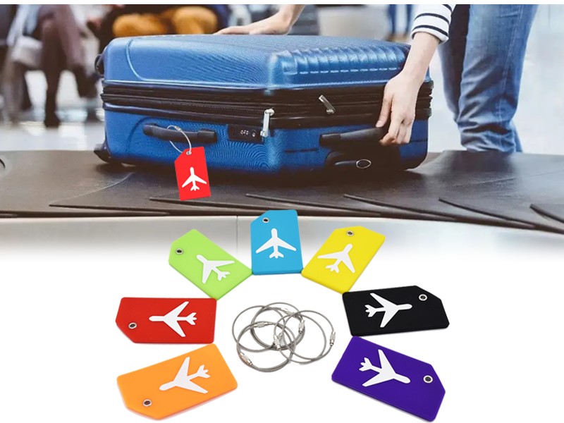 Amazon.com | 7 Pack Silicone Luggage Tag for Suitcases with Name ID Card, TSA Approved, Privacy ...