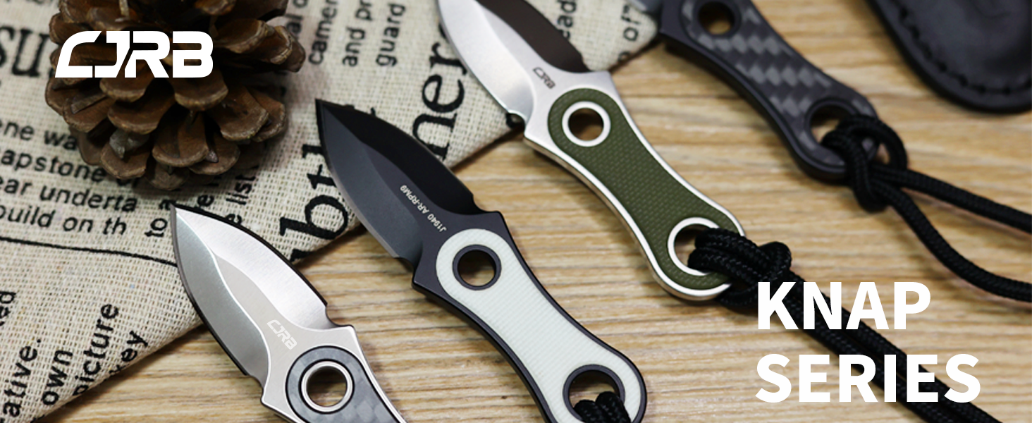 Amazon.com: CJRB Knap Pocket Knife, Fixed Blade Knife with 1.18'' AR-RPM9 Powder Steel Blade ...