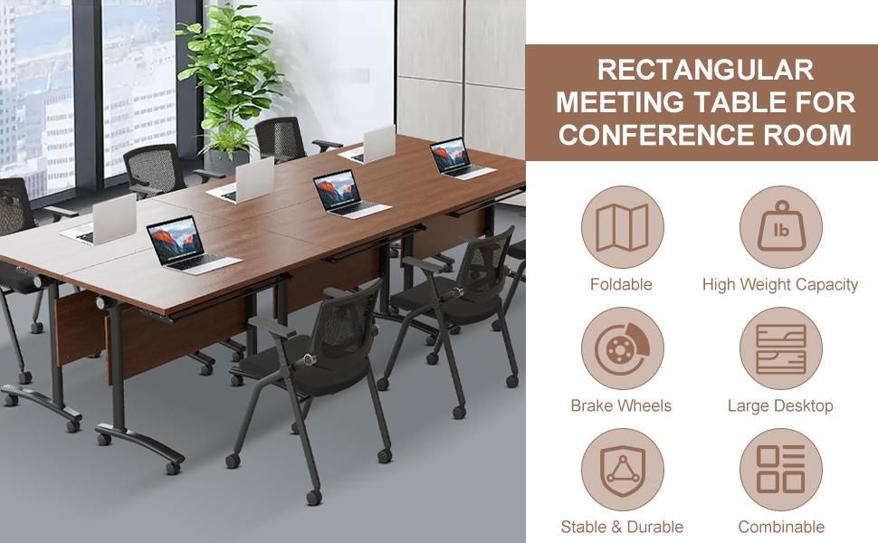 Amazon.com: Folding Conference Room Tables,Large Rectangle Conference ...