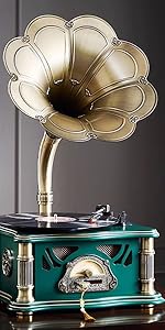 Amazon.com: HZLSBL Vintage Gramophone with Bluetooth Output Vintage ...