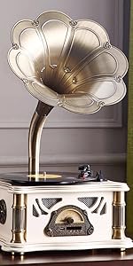 Amazon.com: HZLSBL Vintage Gramophone with Bluetooth Output Vintage ...