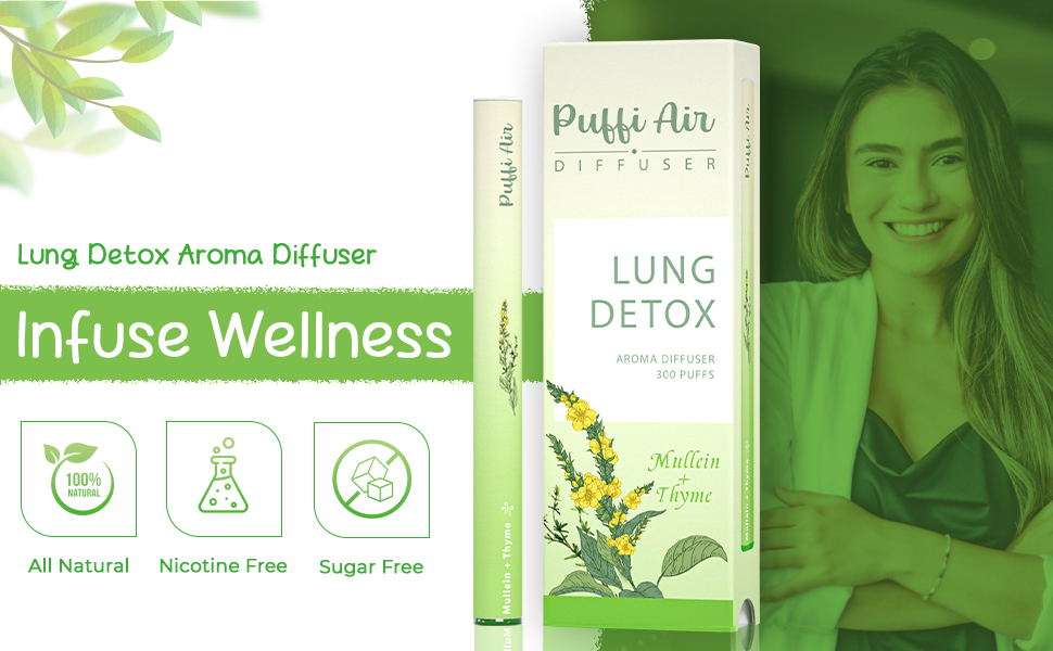 PUFFIAIR Diffuser Pen Natural Mullein Leaf Aromatherapy Inhaler | Nicotine Free Lung Cleanser ...