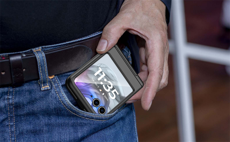 Amazon.com: MAKAVO for Motorola Razr 2024/2025 Case with Stand, Built-in Outer Screen Protector ...