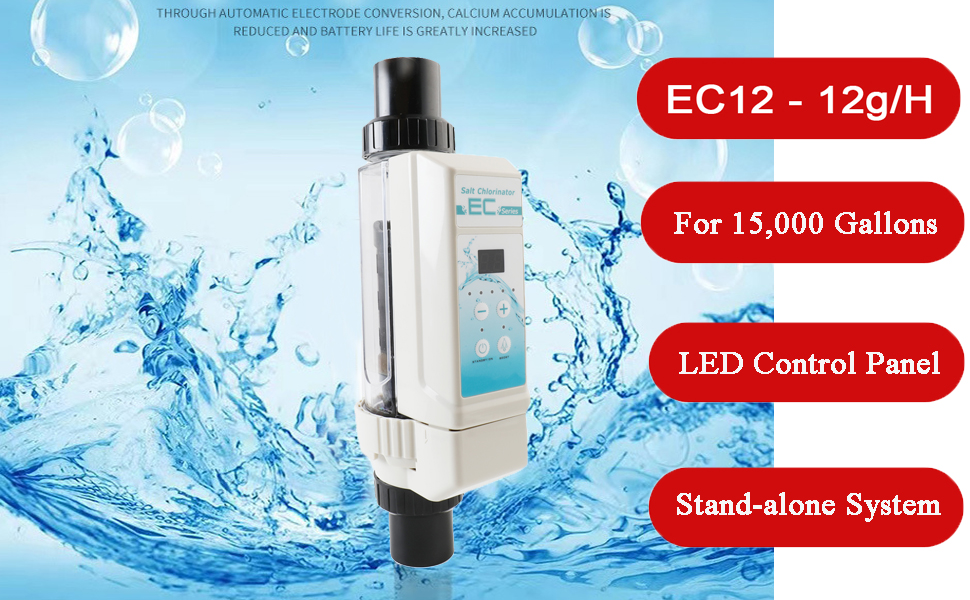 Amazon.com : EODSAD Saltwater Chlorine Generator System, EC12 Salt Cell Chlorine Generator for ...