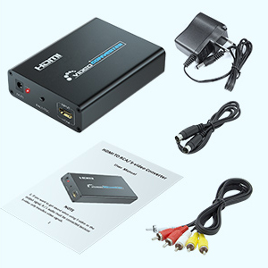 HDMI to S-Video Converter, SUNNATCH HDMI to Svideo RCA Converter, HDMI to Composite AV CVBS ...