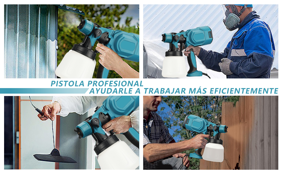 Pistola Pulverizadora Eléctrica, Pistola de Pintura Eléctrica, Pulverizador de Pintura con 4 ...