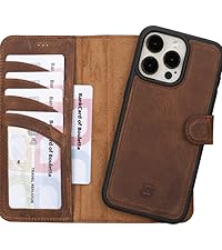 Amazon.com: BOULETTA Wallet Case for iPhone 15 Pro Max Full Grain Leather Wallet, Detachable ...