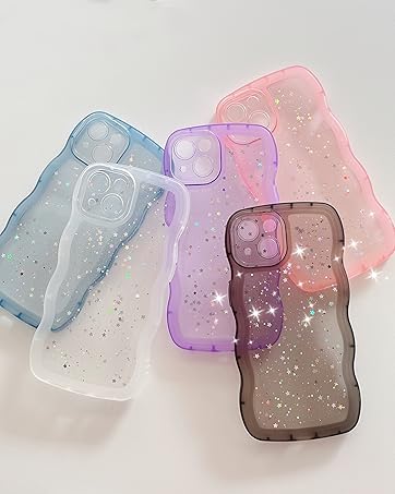 Amazon.com: QLTYPRI for Samsung Galaxy A15 5G/4G Case, Cute Curly Wave Frame Case with Shiny ...