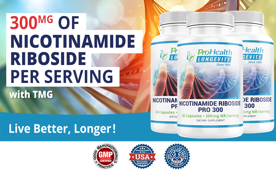 Amazon.com: ProHealth Nicotinamide Riboside Pro 300. Patented NIAGEN NAD Supplement. 300 Studies ...