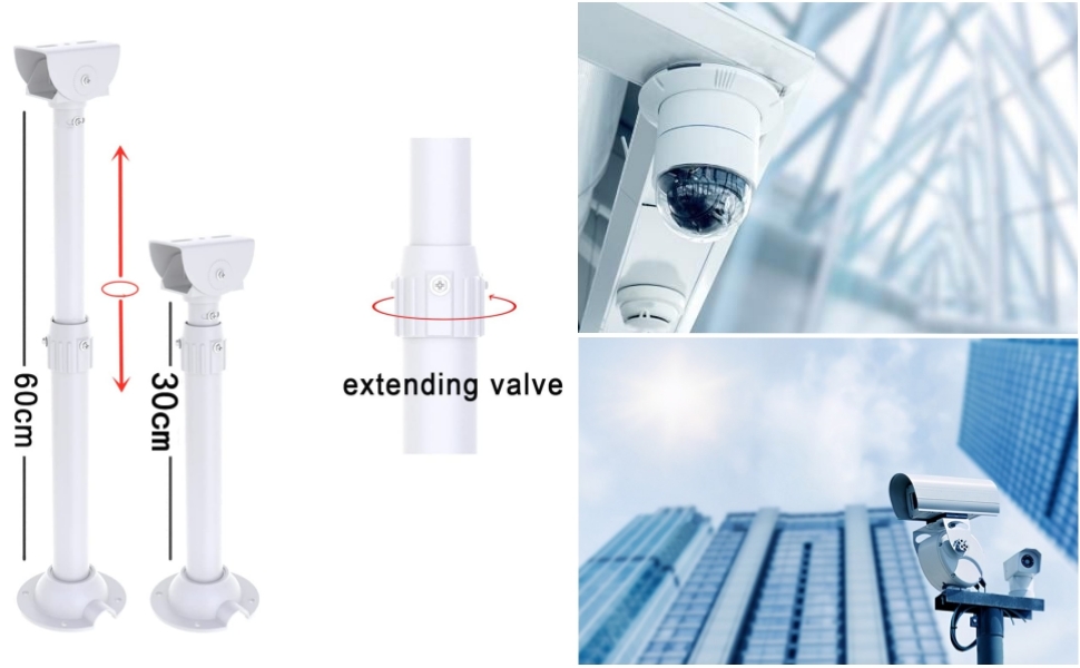 Amazon.com : FINXRoll Security Camera Mounting Bracket Extender Pole I-Type,30-60cm Adjustable ...