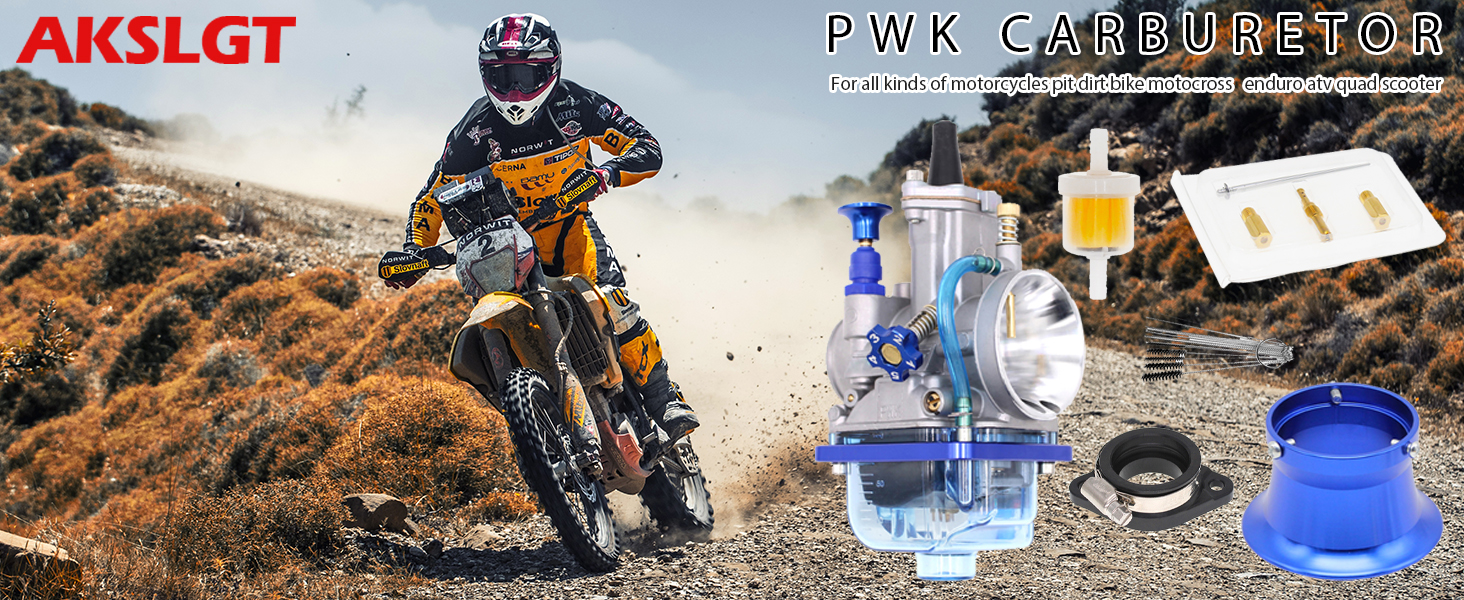 Amazon.com: AKSLGT PWK 34mm Carburetor, Universal Mortorcycle Racing Carburetor With Blue Float ...