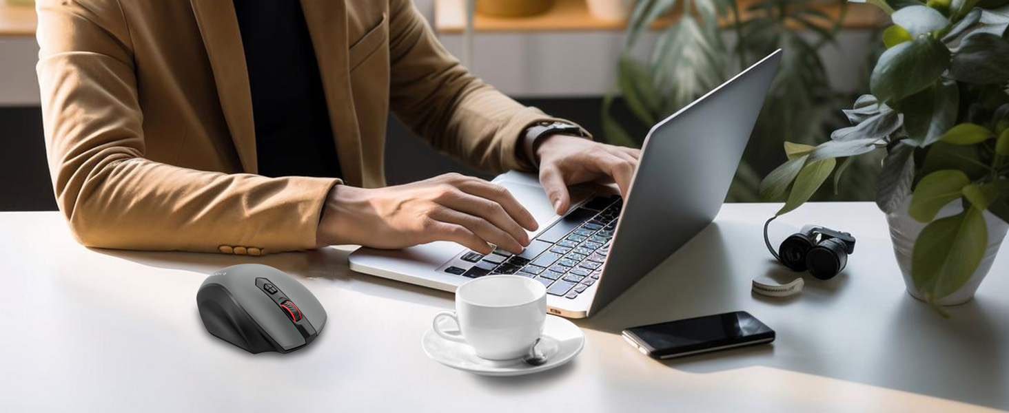 Amazon.com: E-YOOSO Bluetooth Mouse, 4000 DPI Dual Mode (BT5.0, 2.4G) Wireless Mouse for Laptop ...