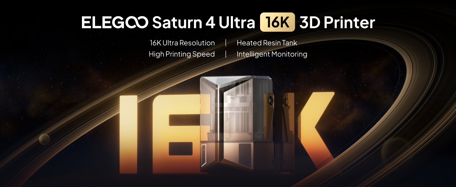 ELEGOO Saturn 4 Ultra 10"16K Resin 3D Printer, High Resolution with Heated Resin Tank, 150mm/h ...