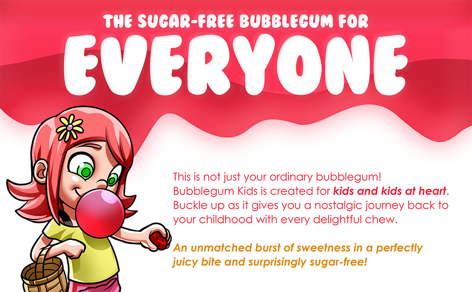 Amazon.com : Bubblegum Kids Sugar Free Gum - For Kids and Adults ...