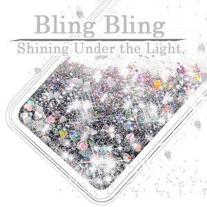 Amazon.com: WORLDMOM for iPhone 16 Case, Clear Design Bling Flowing Liquid Floating Sparkle ...