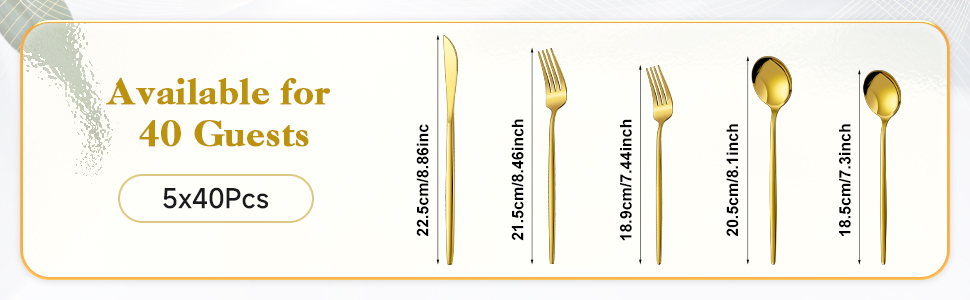 Amazon.com | Meanplan 200 Pcs Gold Silverware Set Stainless Steel Flatware Set Cutlery with ...