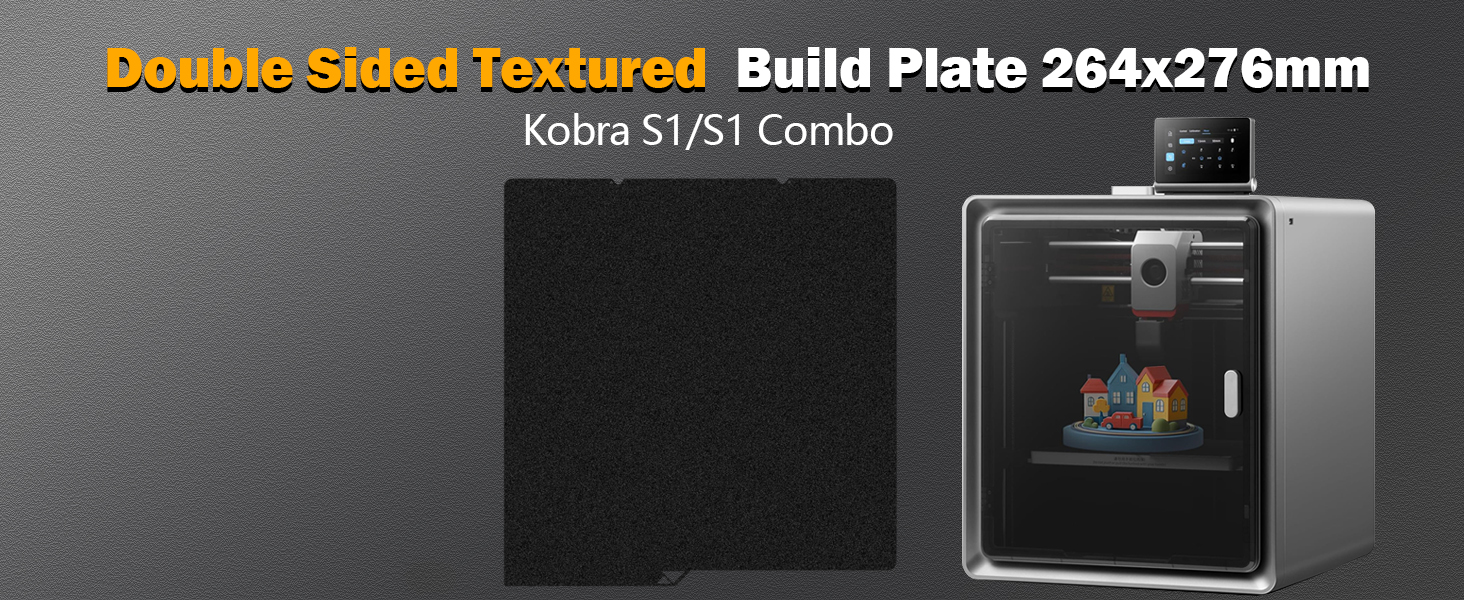 HzdaDeve 264 x 276 mm for Kobra S1 Combo PEI Building Plate Double Sided Structured Plate ...