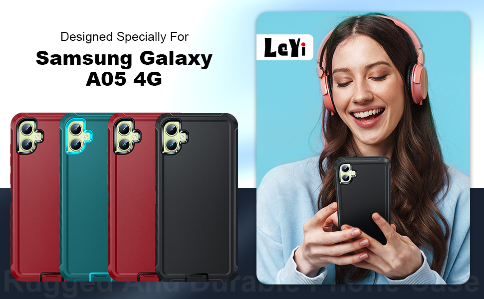 Amazon.com: LeYi for Galaxy A05 Case: Samsung A05 4G Case Military Grade 3 in 1 Full Body ...