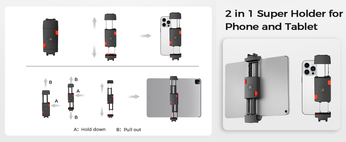 Amazon.com: 70" Phone Tripod & Selfie Stick, Horizontal Overhead Tripod, Extendable Camera Cell ...